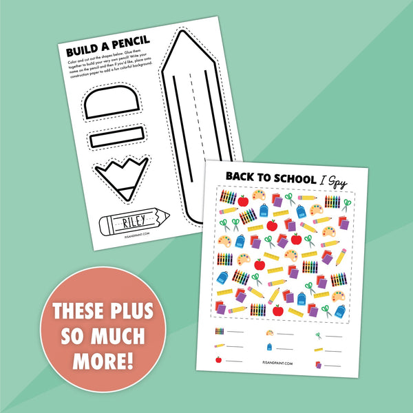13 Printable Back to School Activities Bundle - Pjs and Paint®