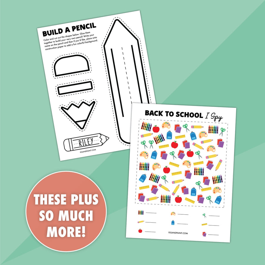 13 Printable Back to School Activities Bundle - Pjs and Paint®