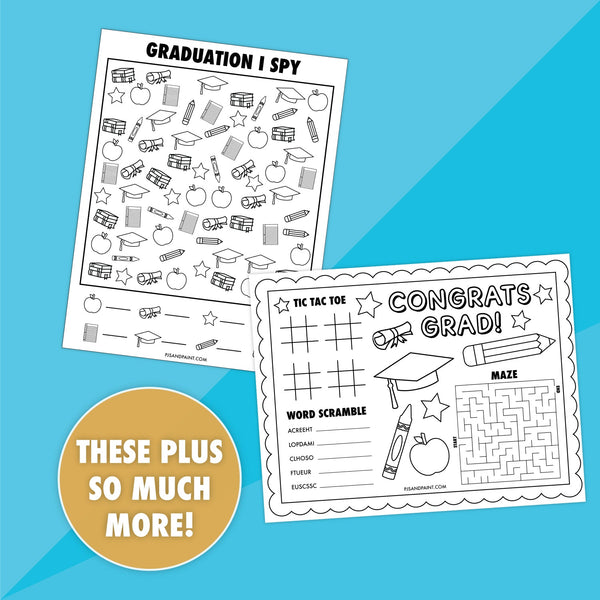 15 Printable Graduation Activities Bundle - Pjs and Paint®