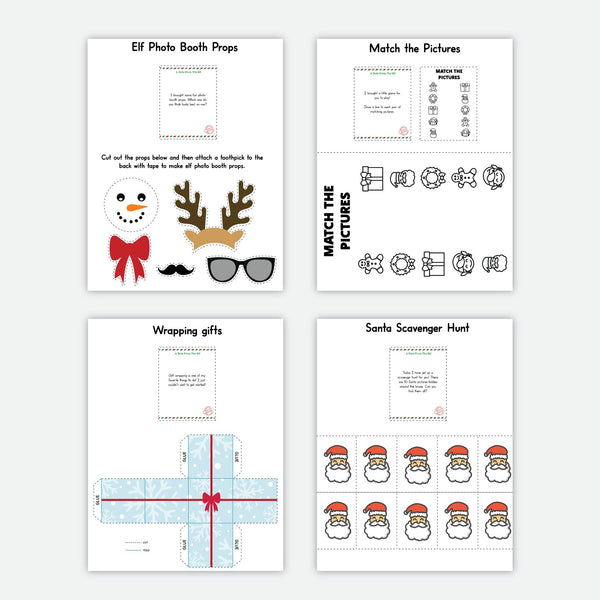 25 Printable Elf Prop and Activity Bundle - Pjs and Paint®