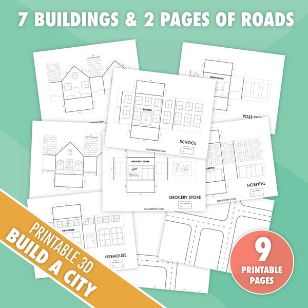 Printable 3D Build a City Coloring Pages - Pjs and Paint®